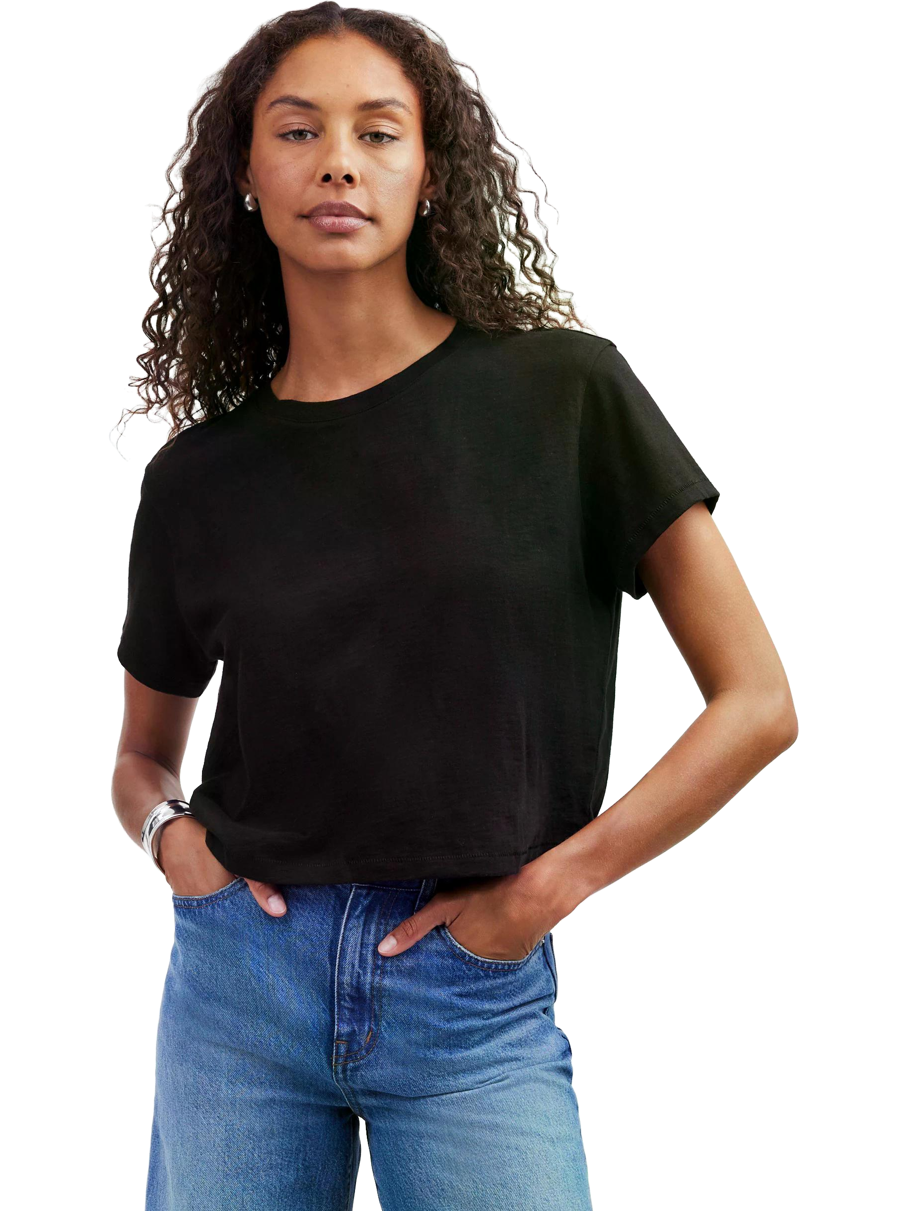 MADEWELL Madewell The Easy Crop Crewneck Tee in Soft Slub
